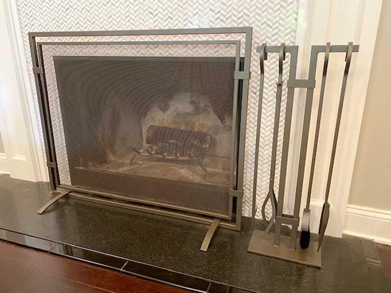 Pilgrim Home & Hearth 18251 Sinclair Single Panel Fireplace Screen, Natural Iron 39”W x 31”H, 21 Lbs