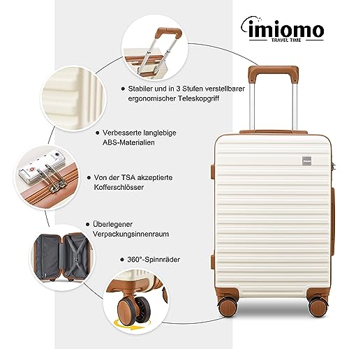 imiono Luggage Sets 3 Piece,Hardside Suitcase Set with Spinner Wheels,Lightweight Travel Carry on Luggage set Clearance with TSA Lock(20/24/28,White)
