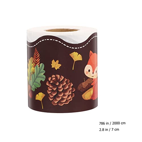 Ciieeo 1 Roll Chalkboard Stickers Thanksgiving Borders Stickers Autumn Wave Board Borders Autumn Board Borders Stickers Maple Leaf Borders Fall Border Trim Autumn Leaves Sector Paper