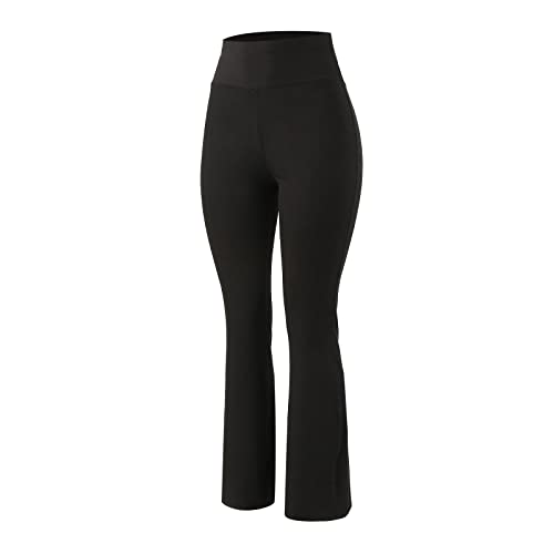 LAWOR Women's Bootcut Yoga Pants High Waist Stretch Flare Leg Leggings Tummy Control Bootleg Workout Pants Active Pants Going Out Black