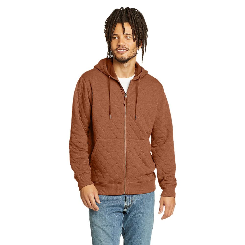 Eddie Bauer Men's Outlooker Quilted Full-Zip Hoodie, Tortoise, X-Large, Tall