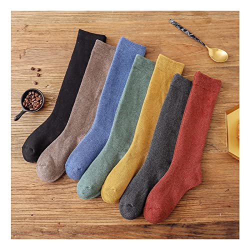 Compression Socks for Women, Long Socks, Women's Cotton Opaque Knee High Socks, Bamboo Compression Socks (Blue,One Size)