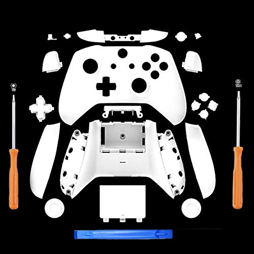SN-RIGGOR Replacement Housing Full Shell Set Full Buttons Set Faceplates ABXY Buttons RB LB Bumpers for Xbox One S Slim Controller (3.5 mm Headphone Jack) S Controller Repair Parts (Yellow)