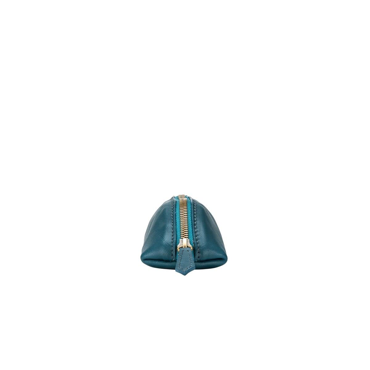Maxwell Scott - Personalized Womens Luxury Soft Leather Pencil Pen Case - The Felice Nappa - Petrol Blue