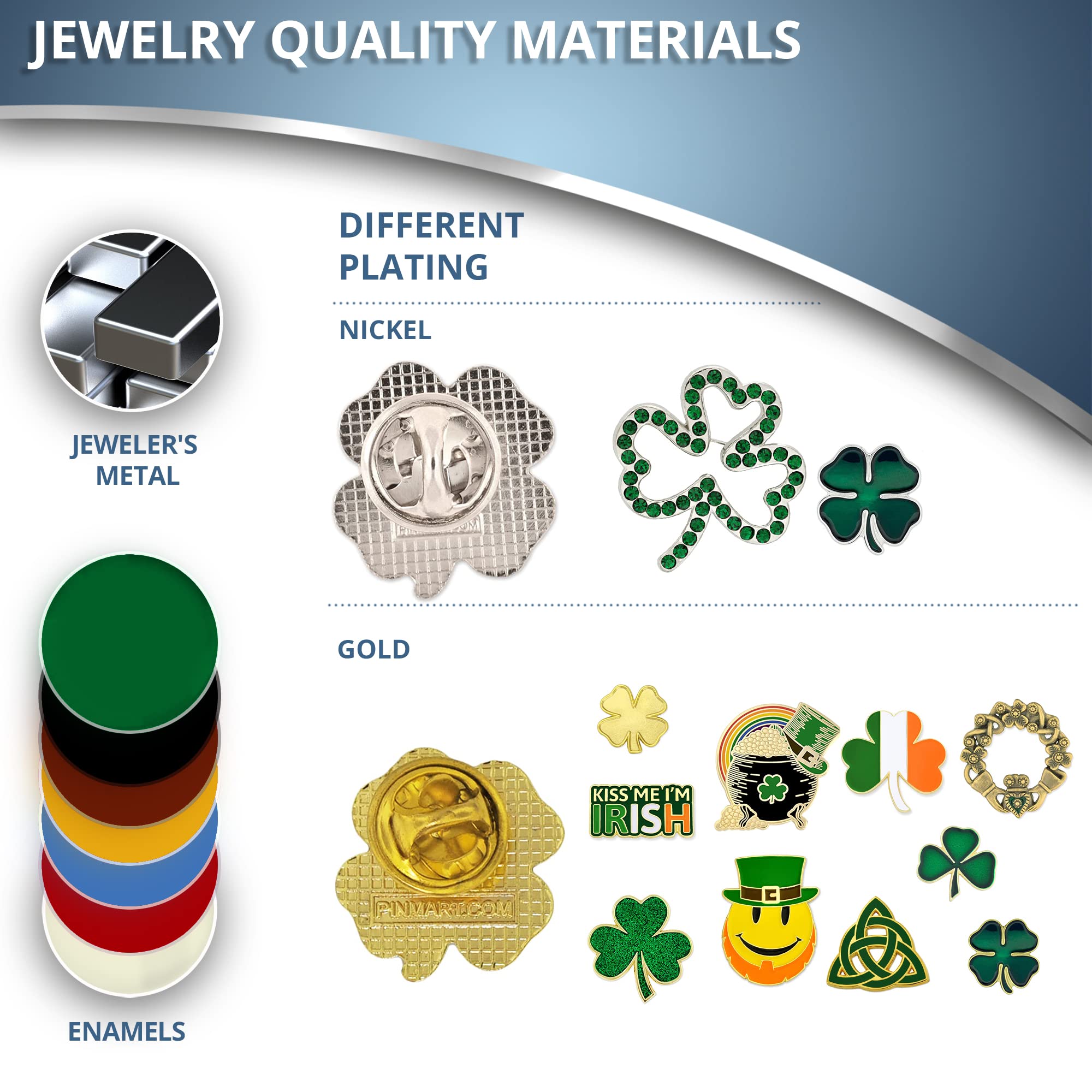 PinMart St. Patrick's Day Lapel Pin – Celtic Trinity Knot Jewelry for Women and Men – Irish Culture Celebration Pin –Gold Plated Enamel Brooch with Clutch Back