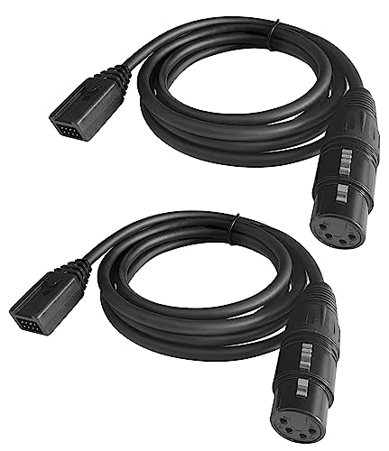 Interchangeable Headset Cable for Clear-Com 300-X4(5ft), XLR Connector Microphone Headphone Wire for Clear-Com CC-110 CC-300 CC-220 CC-400-X4 Headsets, 4 Pin XLR Female Adapter Headphone Cord(2 Pack)