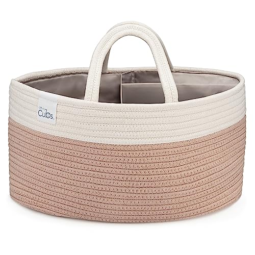 Comfy Cubs Diaper Caddy Organizer- Large Portable Baby Diaper Caddy Nursery Storage Bin and Car Travel Basket and Baby Changing Pad, Portable Diaper Changing Pads Bundled