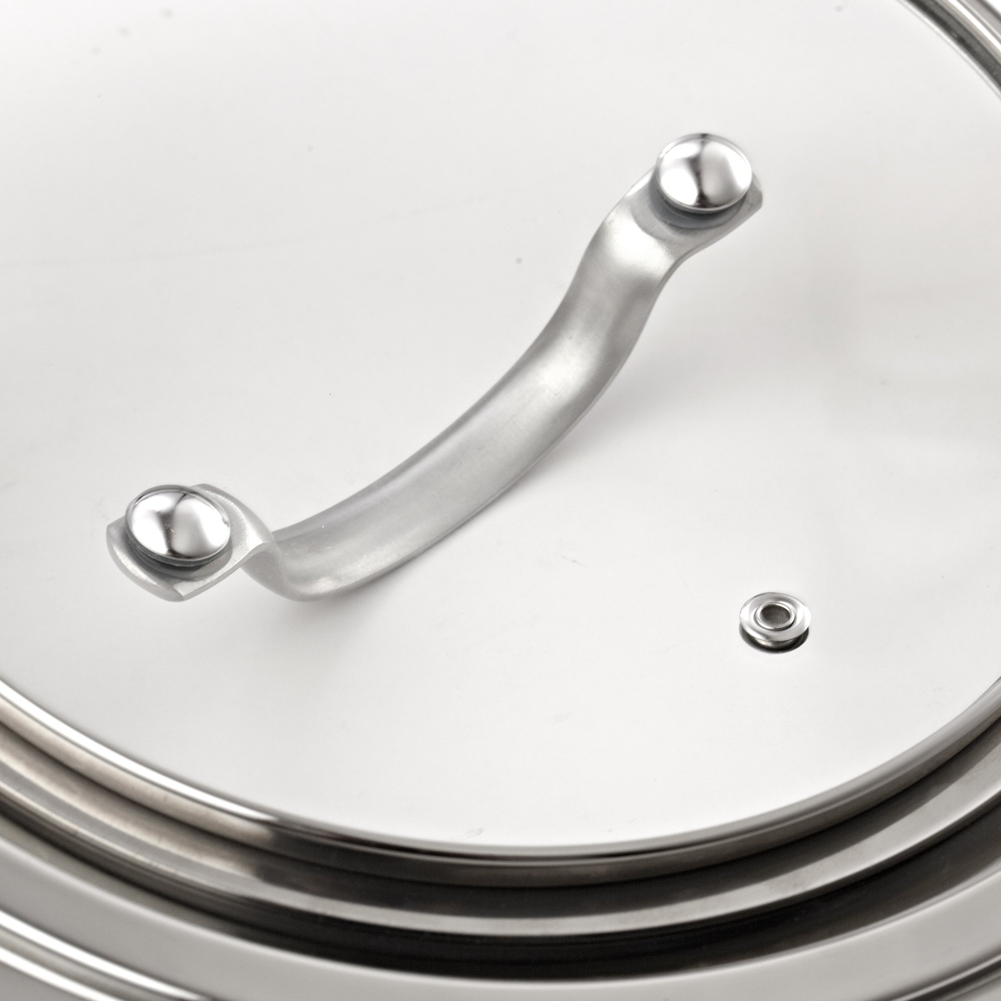 Cook N Home Stainless Steel with Glass Center Universal Lid, Fits 8, 10.25, 11, and 12-Inch
