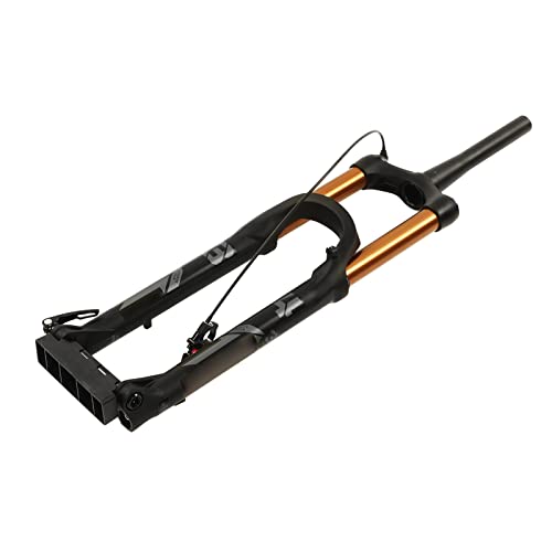 DAUERHAFT Mountain Bike Front Fork, Good Locking Control Aluminum Alloy Bike Suspension Fork 27.5in 175mm Sturdy Stiffness Gold Tapered Steerer for Maintain