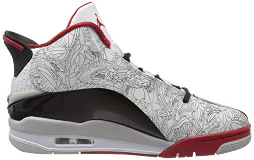Nike Men's Air Jordan Dub-Zero Shoe, White Black Varsity Red Neutral Grey, 9.5