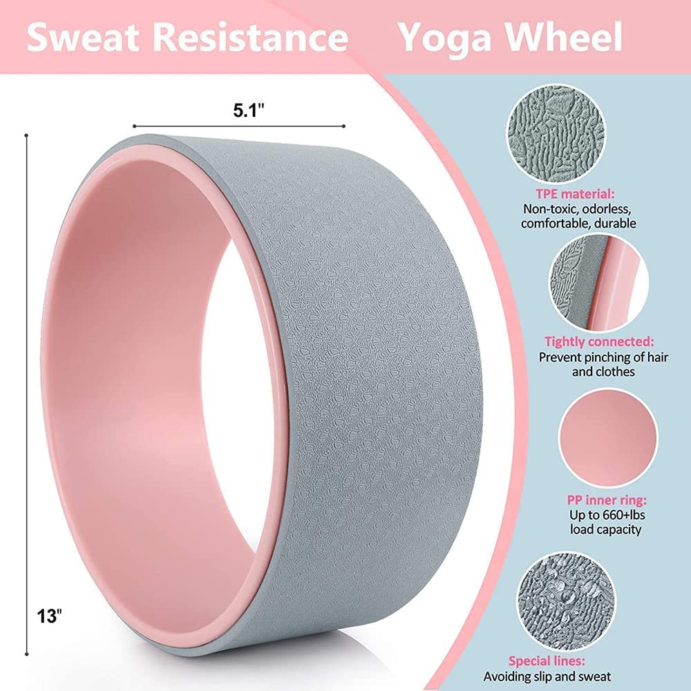 DAUJI Point Massage Yoga Roller Pilates Wheel Back Exercise Tool Weight Loss Waist Fitness Accessories (Color : 1)