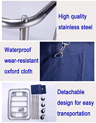 Mobile Linen Car for Hotel/Lobby, Detachable Stainless Steel Storage Cart with Universal Wheel, Can Load 100Kg, PIBM