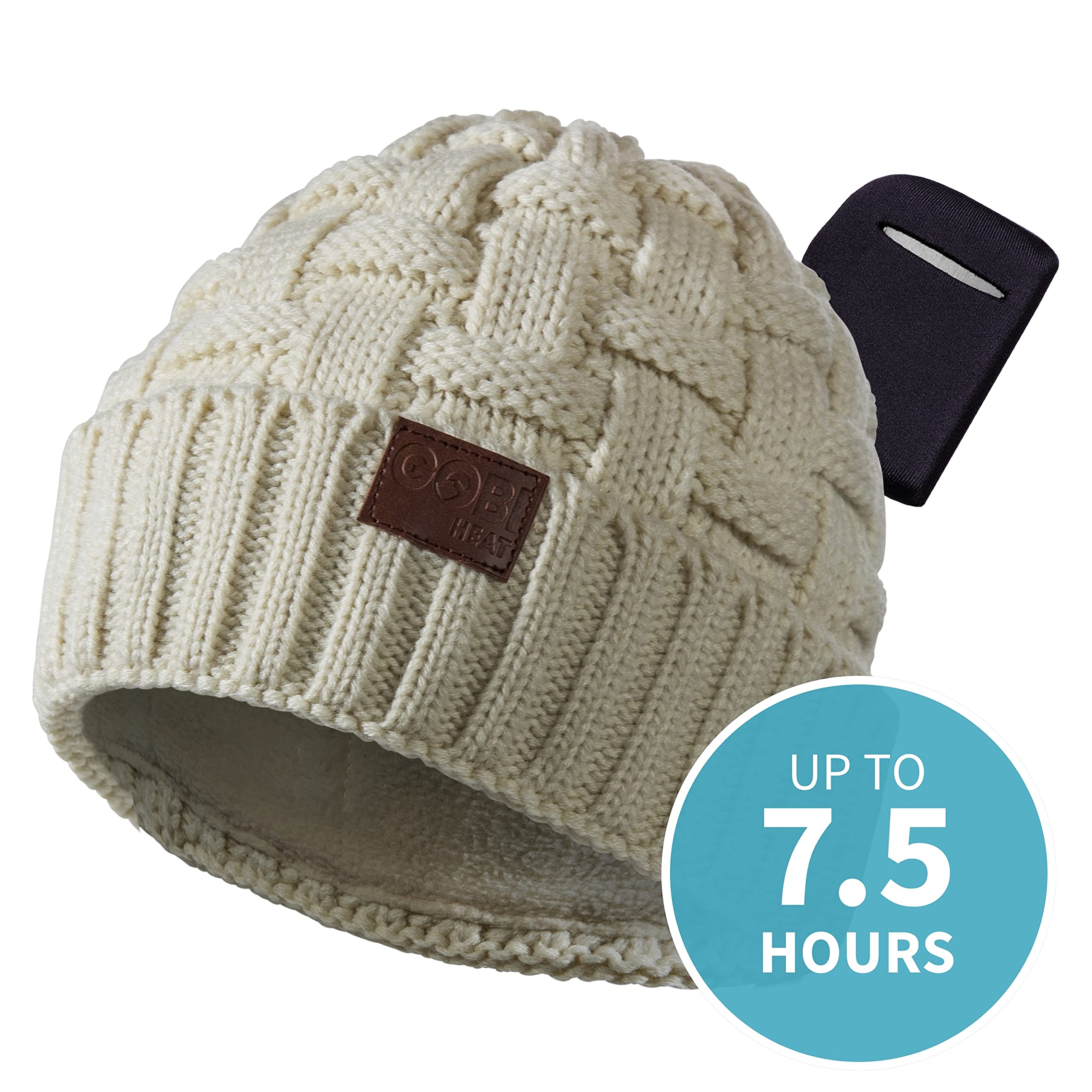 Crest Women's 2 Zone Heated Beanie | 7.5 Hours of Heat | Heated Hat | with Battery & Charger | Machine Washable | All Day Warmth