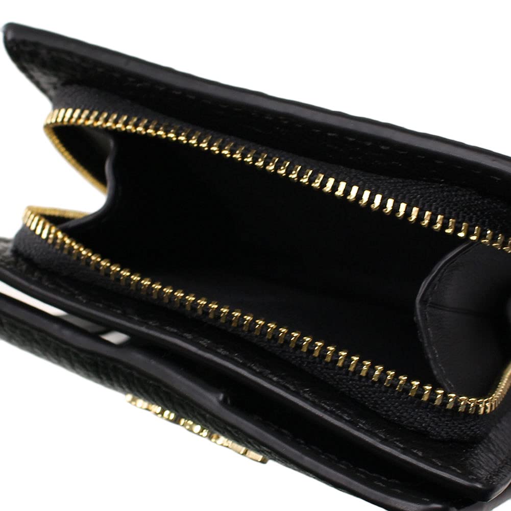 Coach Pebble Leather Snap Wallet Black