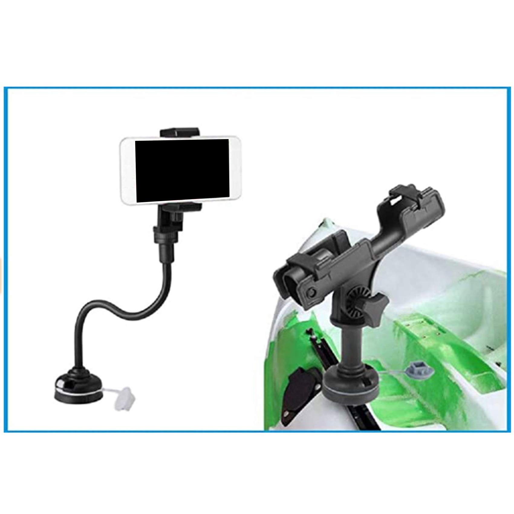Cusstally Canoe Mount Base Inflatable Boat Sea Fishing Rod Holder with Screw Mount Base Tackle Fishing Kit Accessory
