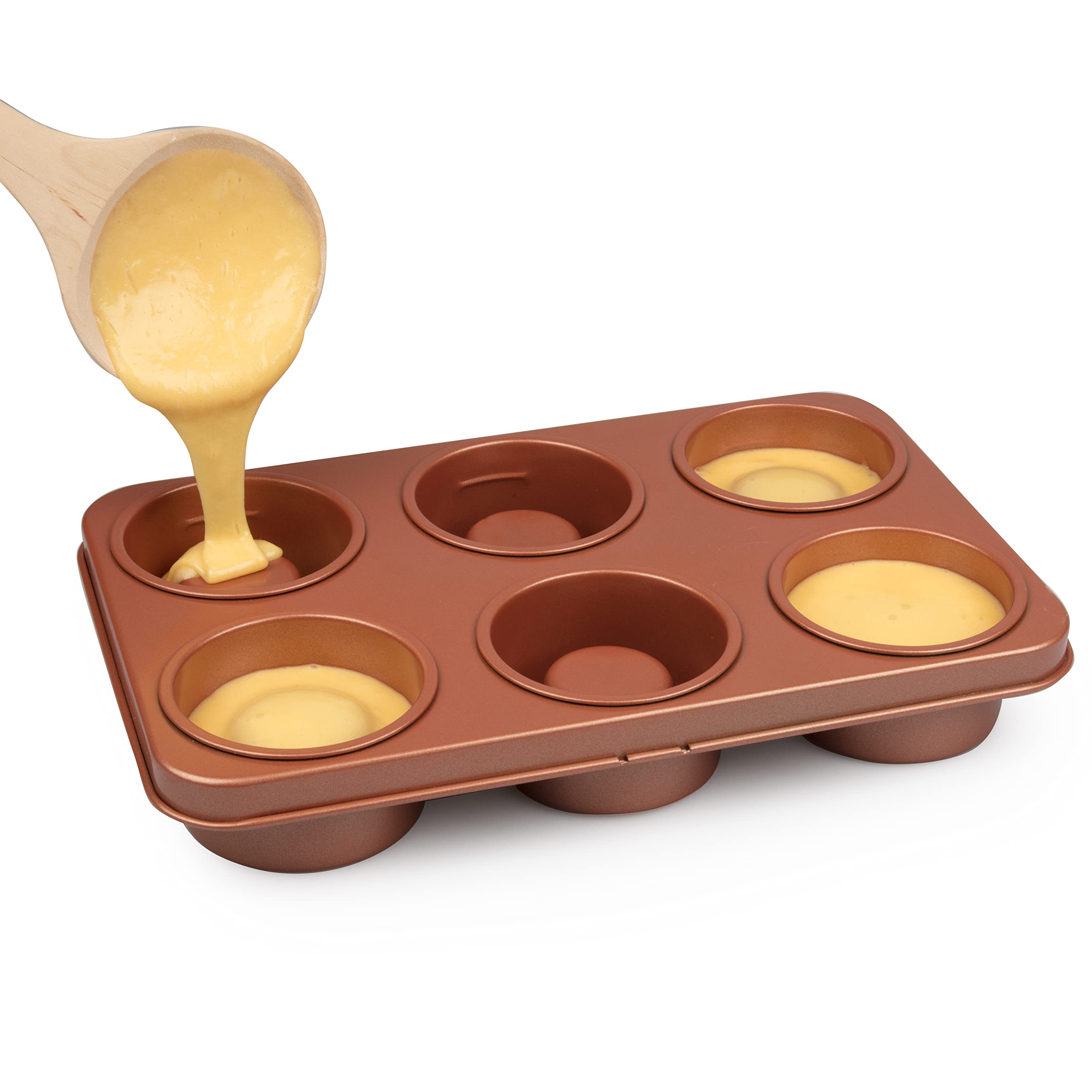 COOK'S CHOICE 2-In-1 Better Baker Edible Food Bowl & Muffin Maker- Simply Flip to Bake six 3" Bowls or Cupcakes- Stainless Steel Non-Stick Bakeware Pan - Perfect for Appetizers & Desserts