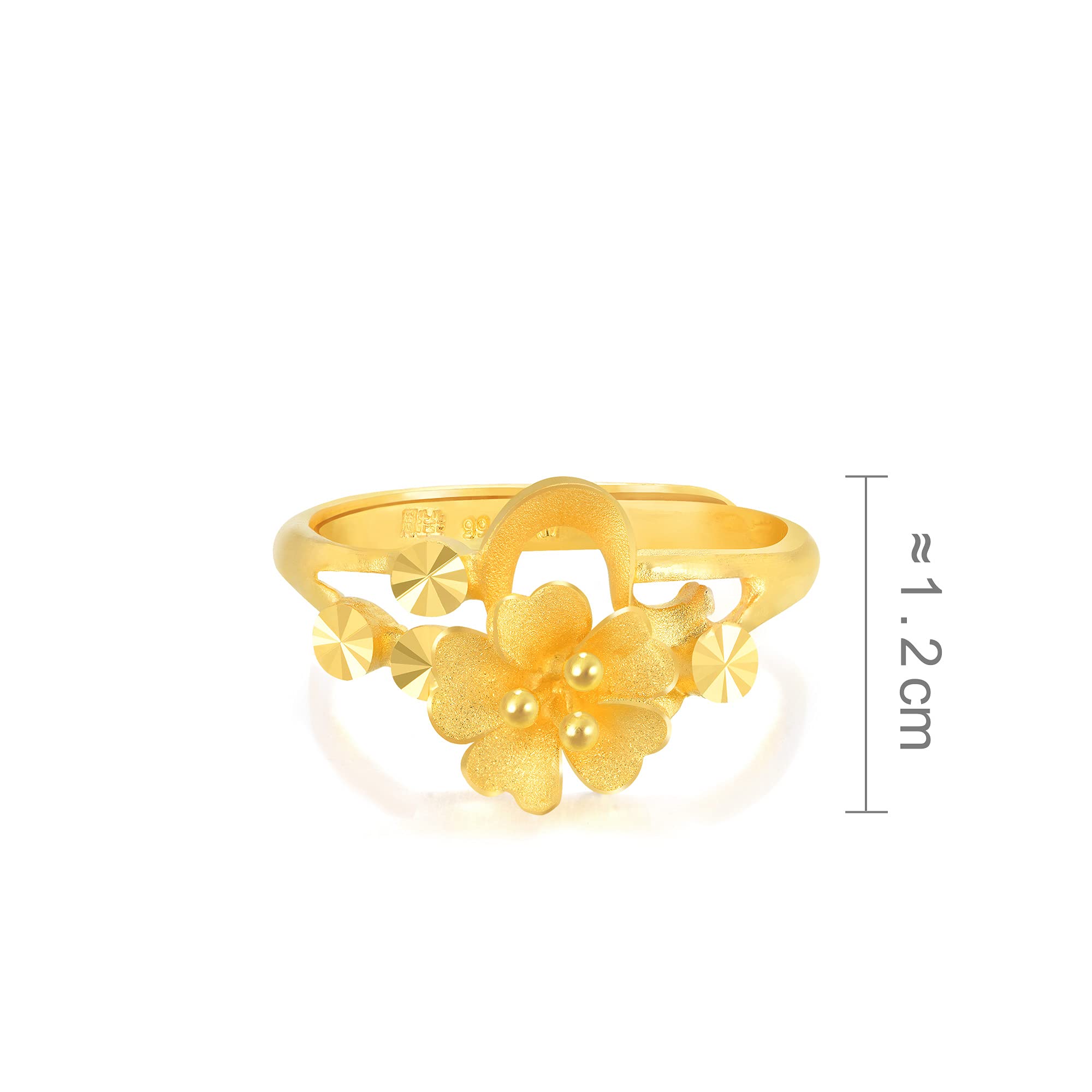 CHOW SANG SANG 999.9 24K Gold Price-by-Weight 3.63g Gold Floral Ring (Adjustable) for Women 69462R