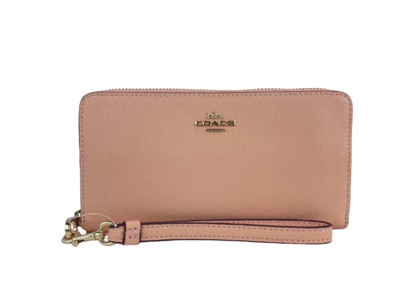 Coach Women's Long Zip Around Wallet (Crossgrain Leather, Faded Blush)