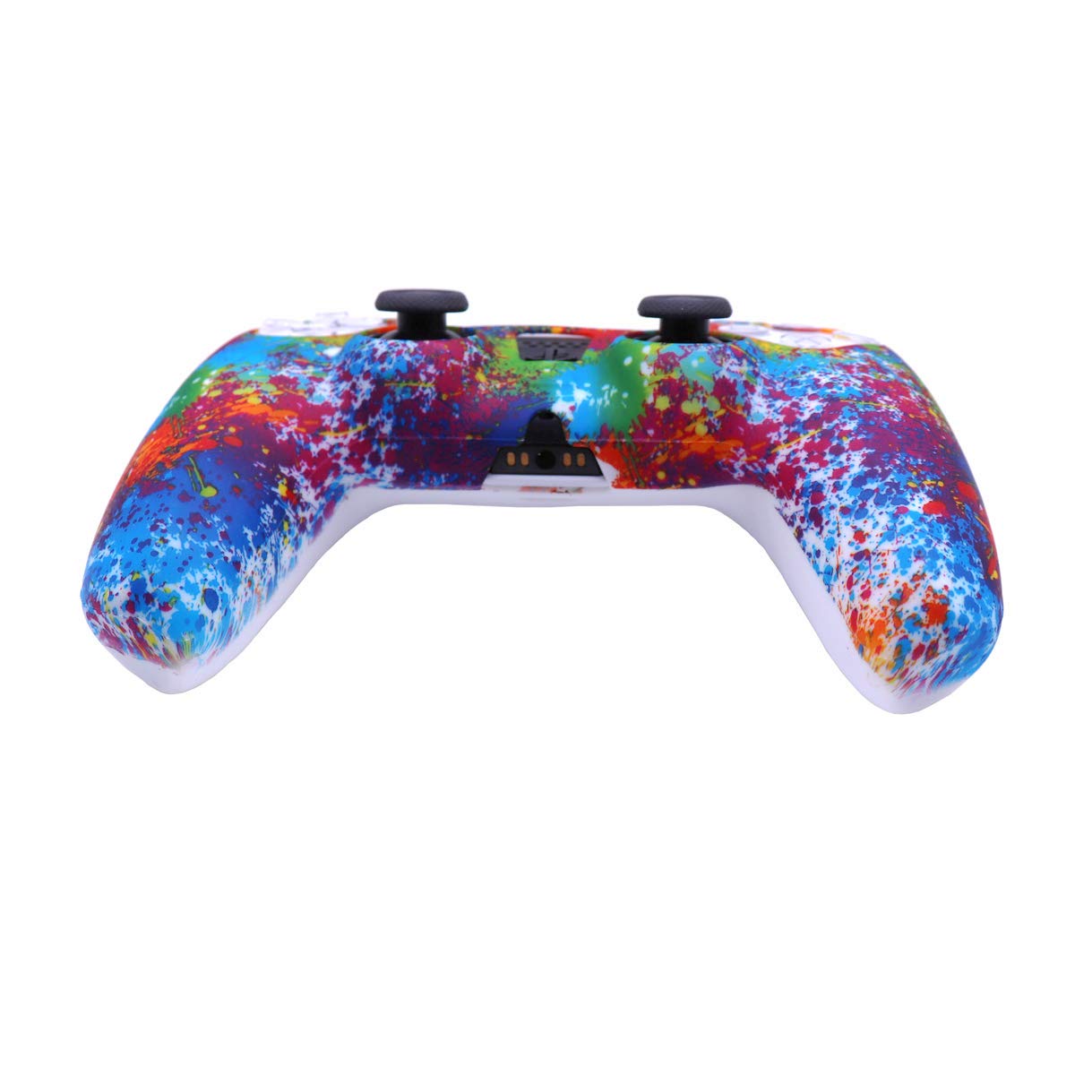 Sofunii 2 Pack Silicone Controller Skins Anti-Slip Cover Case Protector Sleeve for PlayStation 5 /PS5 Controller with 8 x Thumb Grip Caps(Bright and Colorful)
