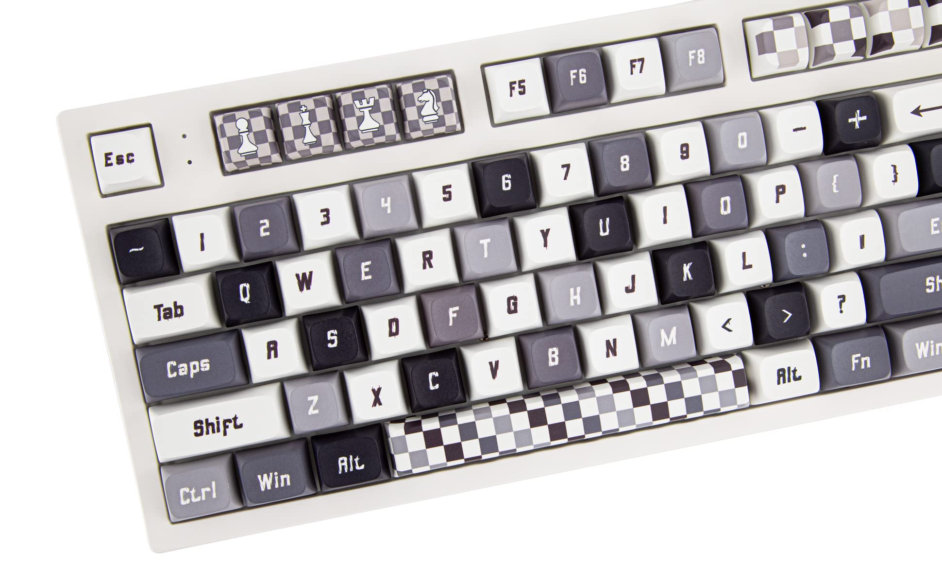 Custom 127 Keys XDA Profile PBT Dye Sublimation Keycaps Compatible with Mechanical Gaming Keyboards for Gateron Kailh Cherry MX Switches(Checkerboard)