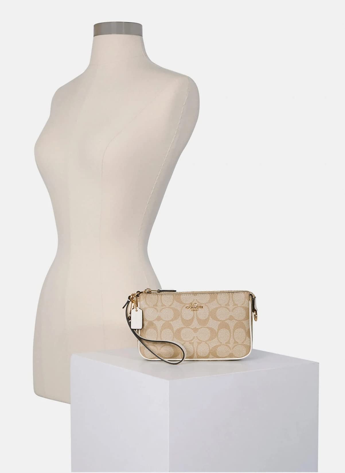 Coach Women's Nolita 19 Wristlet Wallet Small Handbag in Signature Canvas IM/Light Khaki Chalk