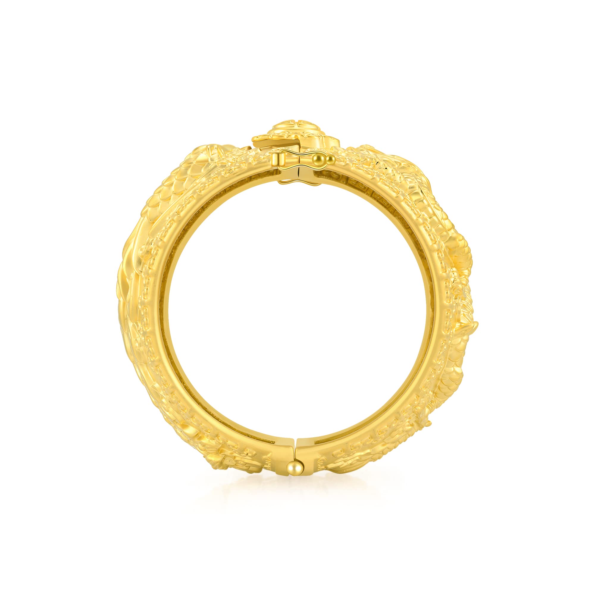 CHOW SANG SANG 999.9 24K Solid Gold Price-by-Weight 19.83g Gold Dragon & Phoenix Bangle for Women and Wedding Occasion 93254K | Size 7