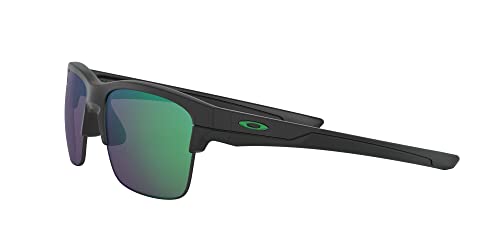 Oakley Men's OO9316 Thinlink Rectangular Sunglasses, Matte Black/Jade Iridium, 63 mm