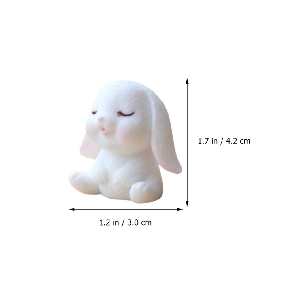 PRETYZOOM Easter Decoration Kit Bunny Miniature Straw Basket Carraot Figures Rabbit Bunny Fairy Garden Decor Dollhouse Ornament Micro Landscape Decor Cake Topper 7pcs