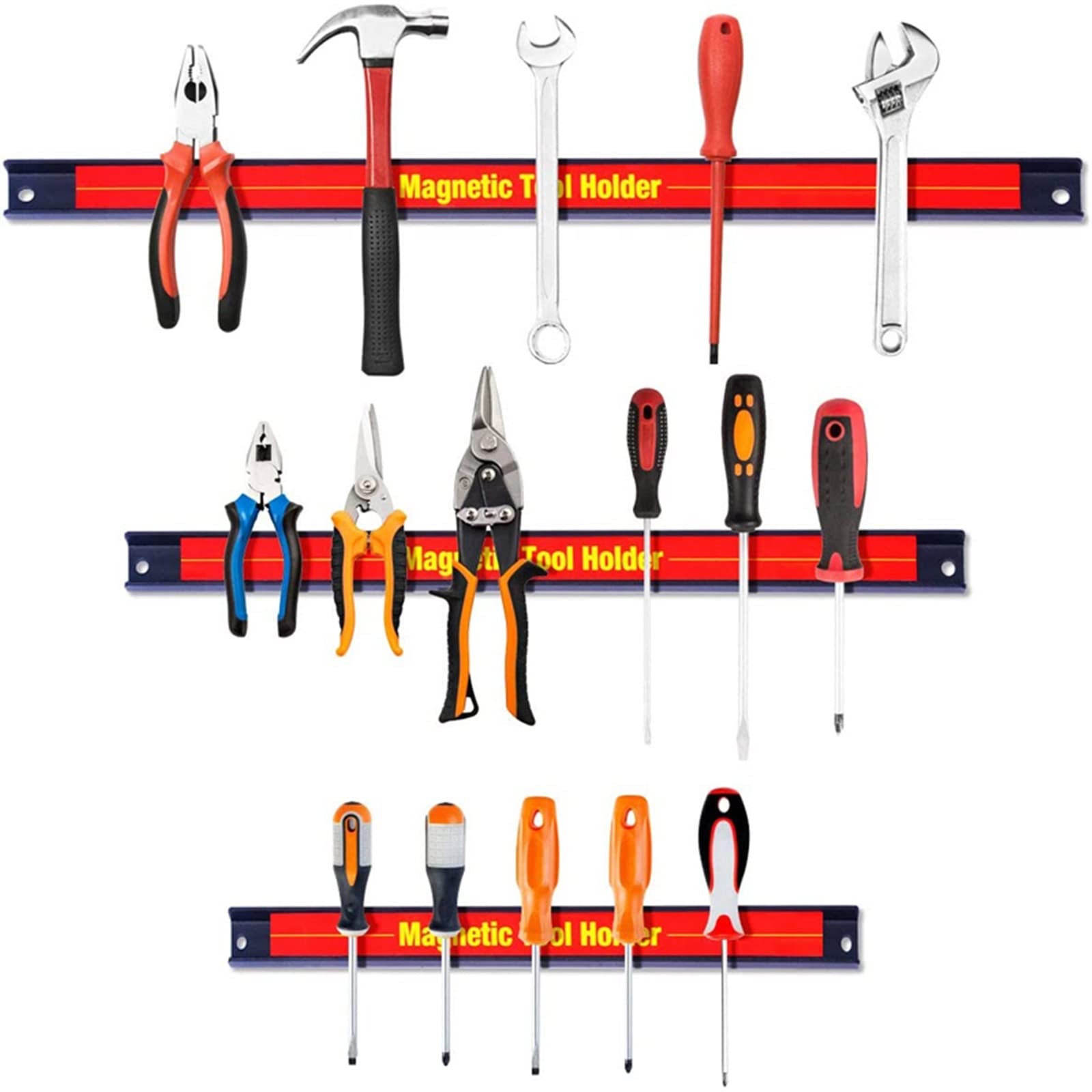 full of happiness Magnetic Tool Holder, Heavy-Duty Magnet Tool Bar Strip Rack, Space-Saving Strong Metal Organizer Storage Rack for Wrench (Color : 8 inch)