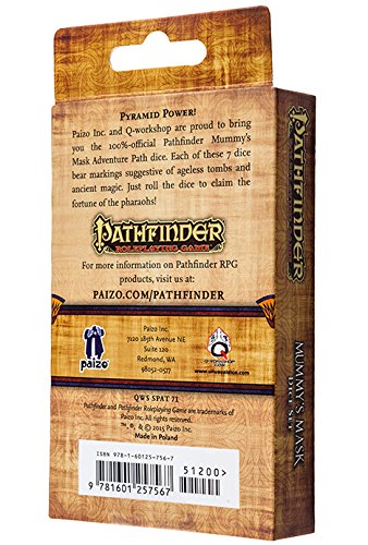 Q WORKSHOP Pathfinder Mummy's Mask Rpg Ornamented Dice Set 7 Polyhedral Pieces