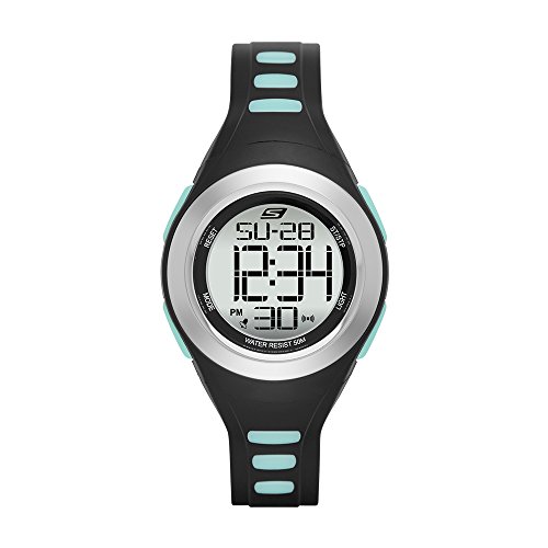 Skechers Women's Tennyson Digital Chronograph Watch, Color: Silver/Black, Mint Green (Model: SR2020)