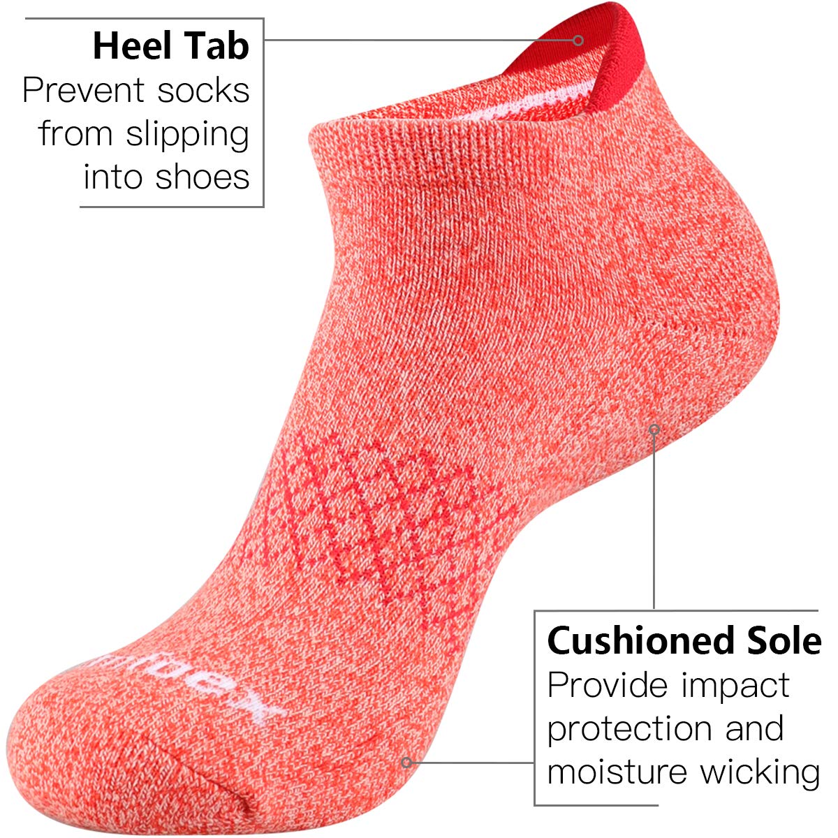 Comfoex Womens Ankle Socks 6/7 Pairs Cushioned Athletic Running Socks with Tab