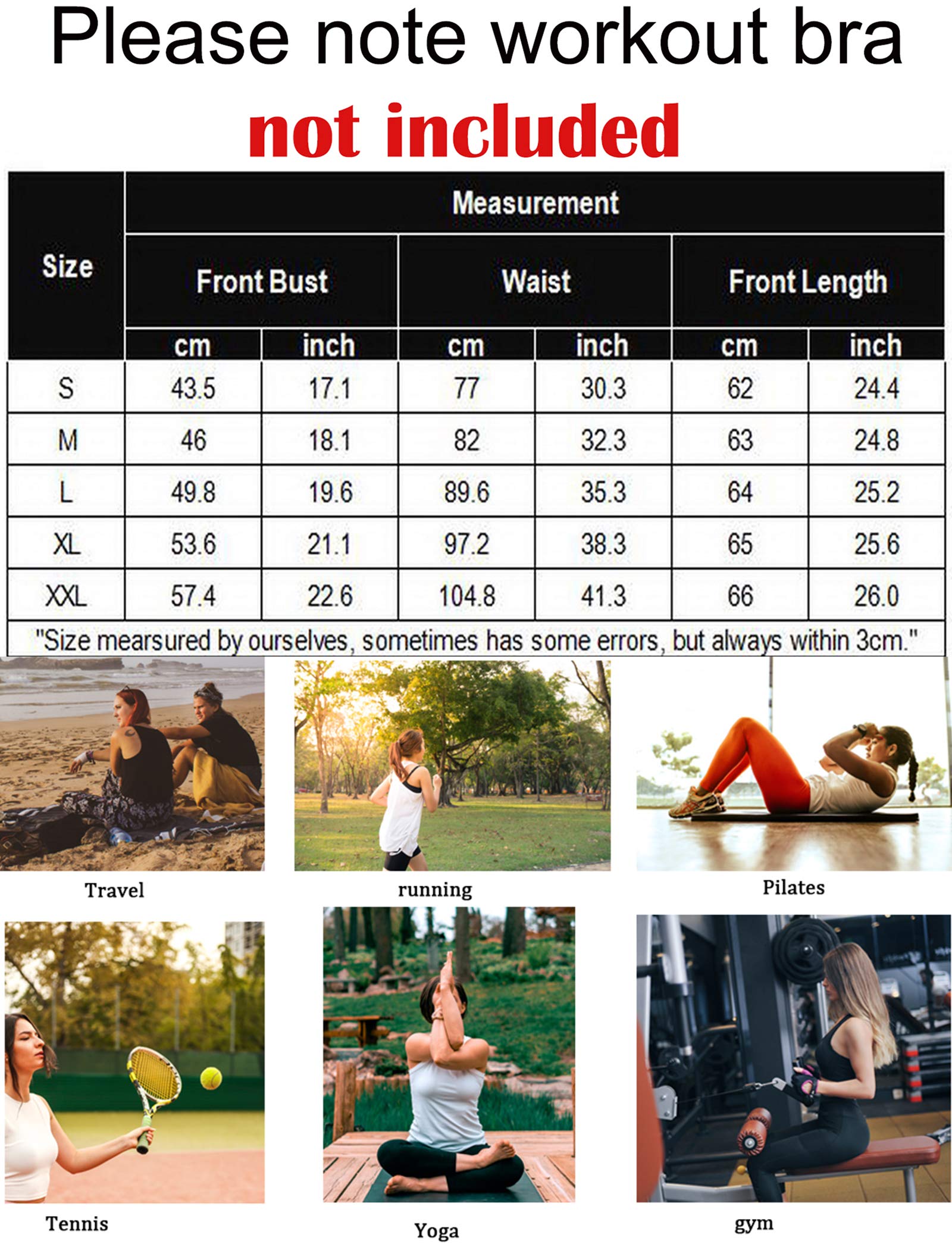 COOrun Women Workout Tank Tops Backless Yoga Shirt Open Back Running Activewear Sports Shirts Black