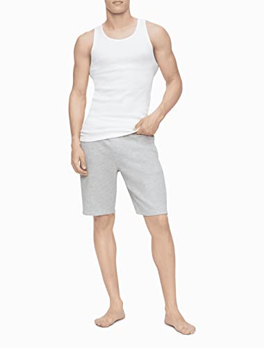 Calvin Klein Men's Cotton Classics 5-pack Tanks, 3 White/2 Grey Heather, Medium