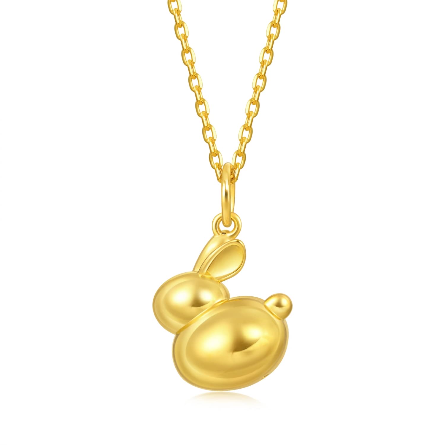 CHOW SANG SANG 999 24K Solid Gold Minimal Chubby Rabbit Pendant for Women 93810P | Not Include the Necklace