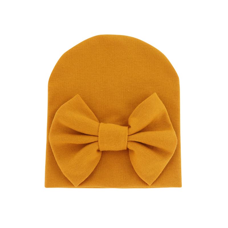 QandSweet Newborn Girls' Hats & Caps Infant Big Bow Cotton Hat 0-6 Months 6-Pack (6 Colors A)
