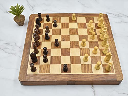STORE INDYA Handmade Premium Wooden Magnetic Folding Chess Board Set with Storage Box -12 Inch| Travel Chess Board Game |Tournament Chess Set| Strategy Educational Board Games for Kids Adults Teens