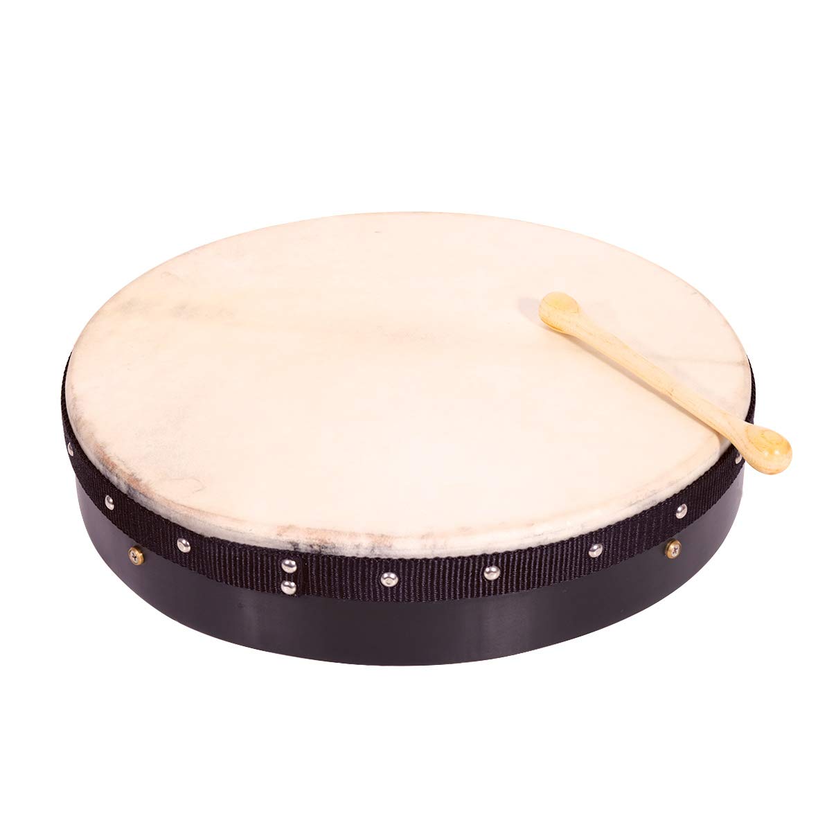 Professional 16” Diameter ‘Donard’ Bodhran in Plain Design with Tipper Beater Included - 3.5” Deep with Dark Green Finish