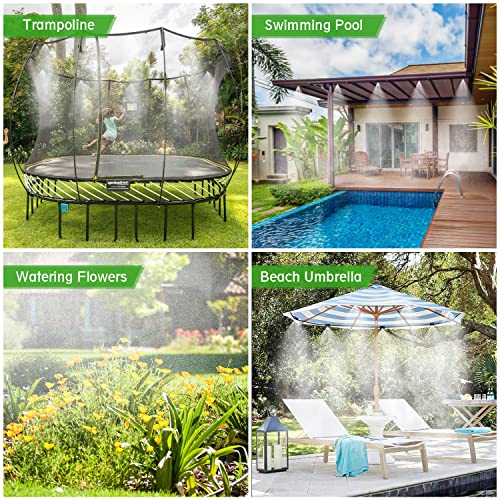 GEJRIO Mister System for Outside Patio,Outdoor Mister with 72FT Misting Hose,Patio Misters for Cooling with 26 Brass Mist Nozzles & an Adapter (3/4"),Misting Cooling System for Garden and Porch