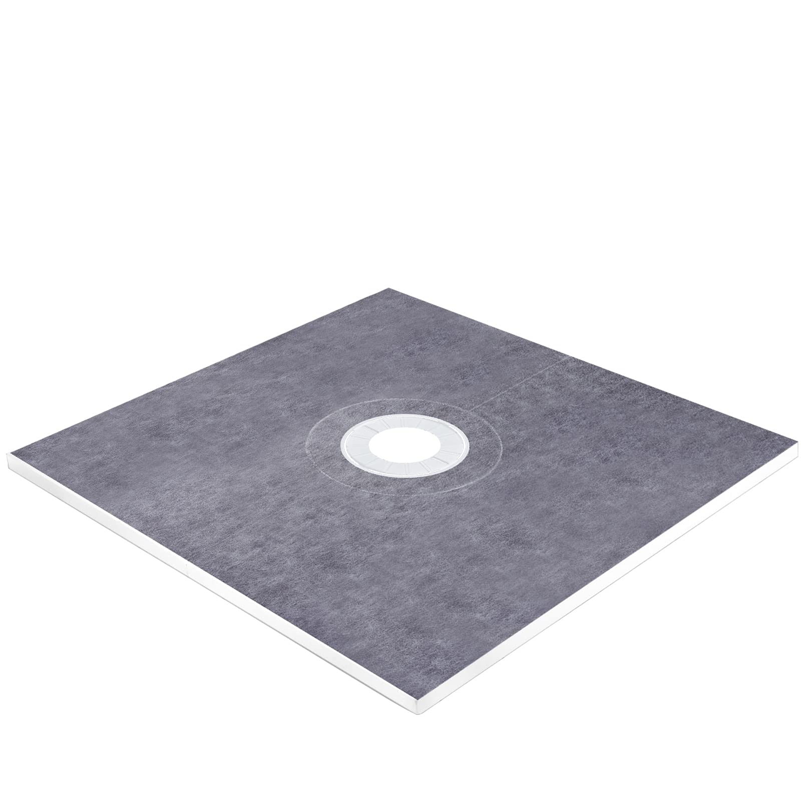 VEVOR Shower Curb Kit, 48"x48" Watertight Shower Curb Overlay with 4" PVC Central Bonding Flange, 4" Stainless Steel Grate, 2 Cuttable Shower Curb and Trowel, Shower Pan Slope Sticks Fit for Bathroom