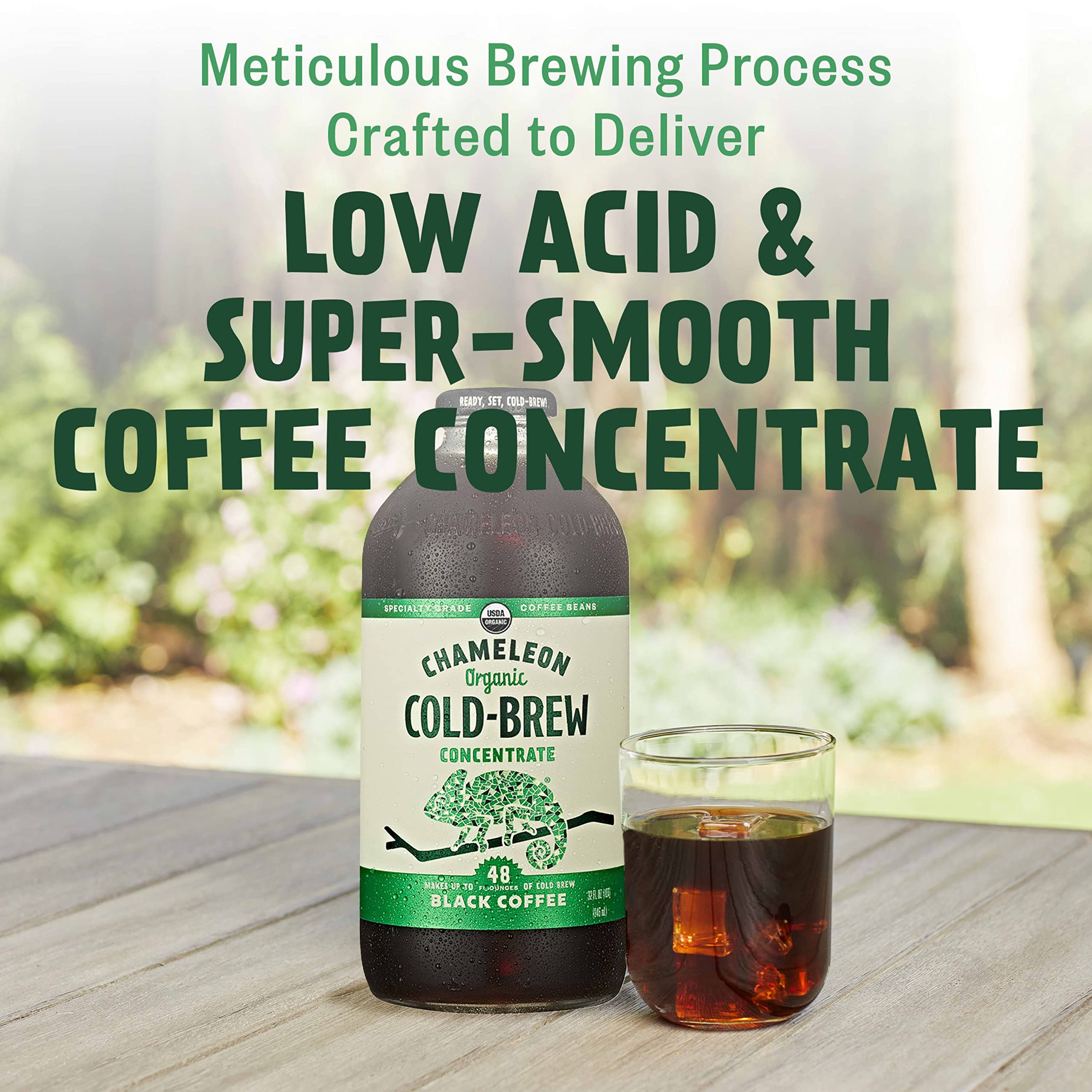 Chameleon dark roast Liquid Organic Cold Brew Concentrate Black Coffee, 32 fl oz.