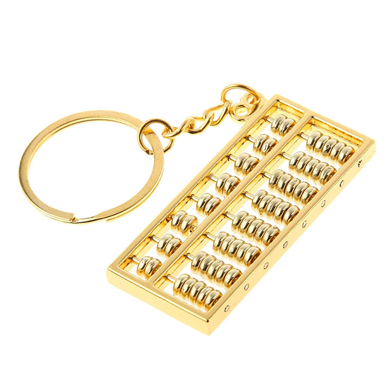 HELPFLOWER Mini Alloy Abacus Keychain Mini Abacus Pendant Copper Gold Abacus Key Chains Pendant Decoration for Car Keys Handbag