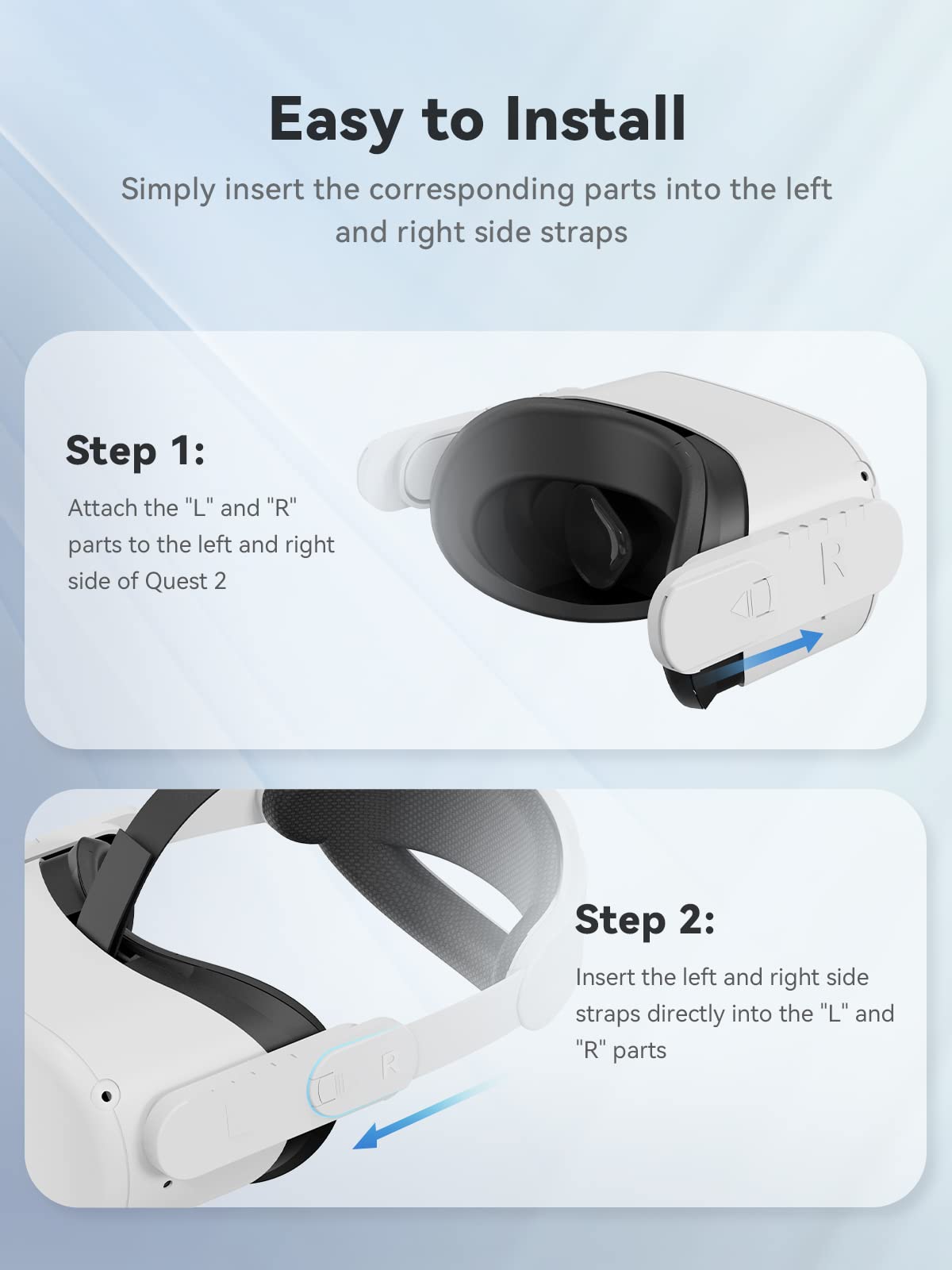 CNBEYOUNG Adjustable Head Strap Compatible with Quest 2,Replacement for Quest 2 Elite Strap Accessories for Enhanced Support and Comfort in VR Gaming,Suitable for Children and Adults-White