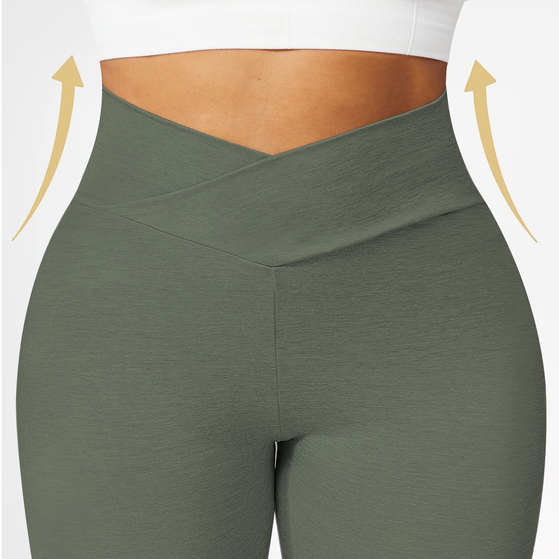 Chriamille Amplify Crossover Scrunch Butt Lifting Seamless Leggings for Women Booty High Waisted Workout Gym Yoga Pants Darkgrey