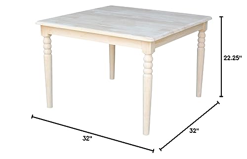 IC International Concepts Unfinished Square Juvenile Table, Solid Wood Craftsmanship, Perfect for Kids' Activities and Learning, Easy to Assemble, Ideal for Playrooms and Classrooms