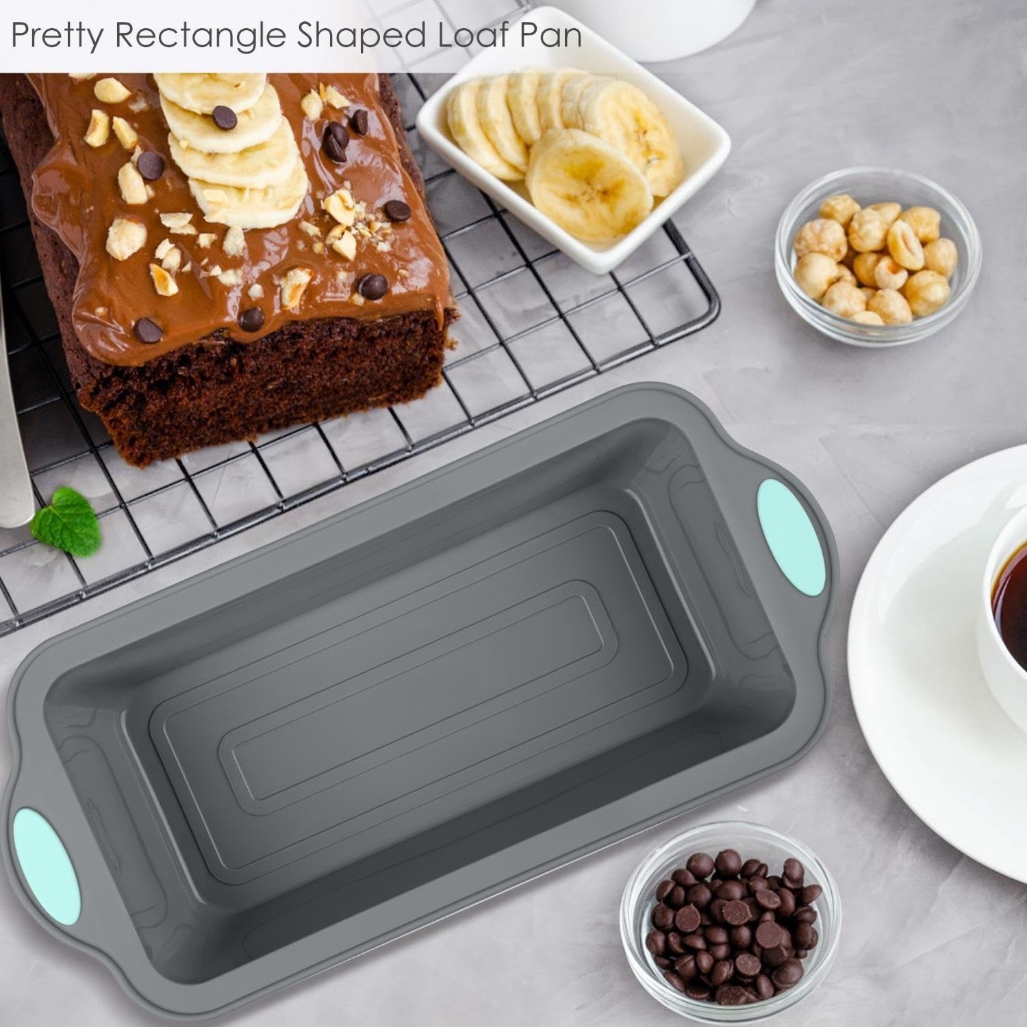 Chicrinum Silicone Bread Loaf Pan, Non-Stick Food Grade Silicone Baking Mold, Meatloaf Pan with Metal Reinforced Frame More Strength