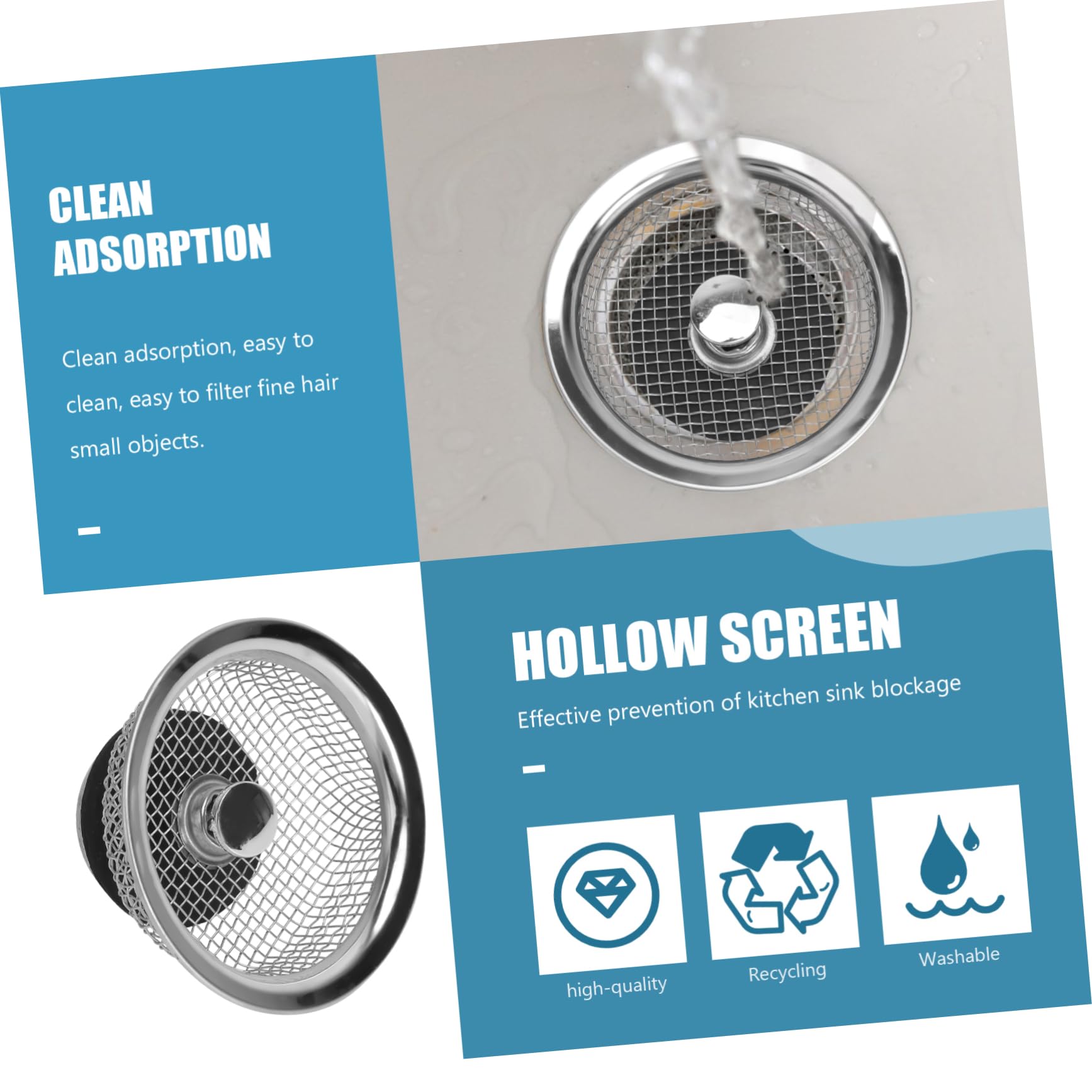 Hemobllo 2pcs Filter Net Bath Tub Hair Catcher Kitchen Drain Stopper Sink Drain Cover Kitchen Sink Strainer Floor Drainer Kitchen Sink Take a Bath Filter Screen