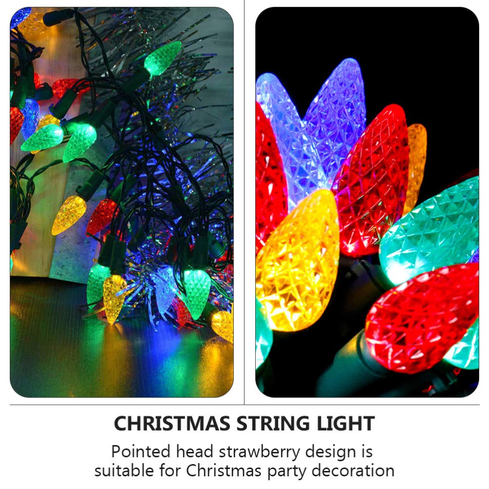 SOLUSTRE Outdoor Decor Strawberry String Lights LED Christmas Tree Hanging Lights Christmas Night Lights for Wedding Party Bedroom Outdoor Decoration (No Battery) Led String Lights