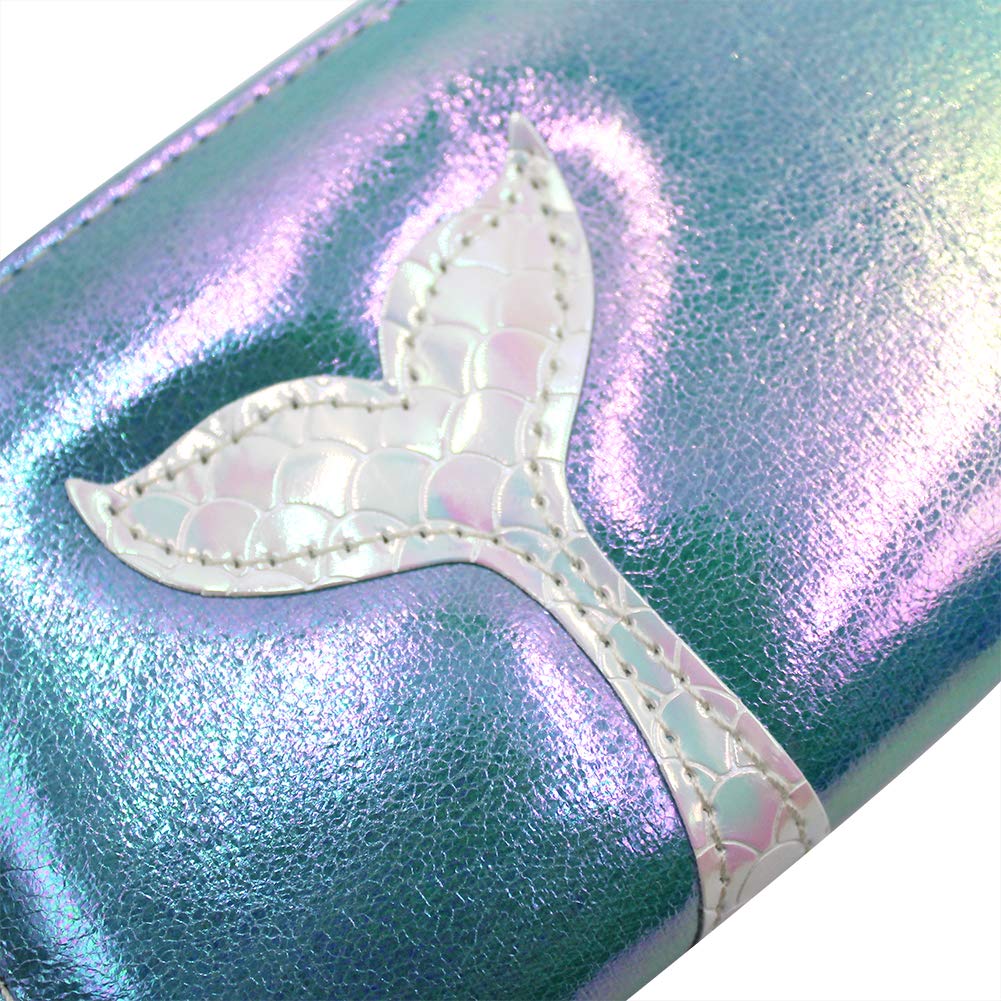 LEOMOSTE Holographic Wallet Shiny Mermaid Purse Money Clip Mini Evening Clutch Bag Rainbow Card Holder