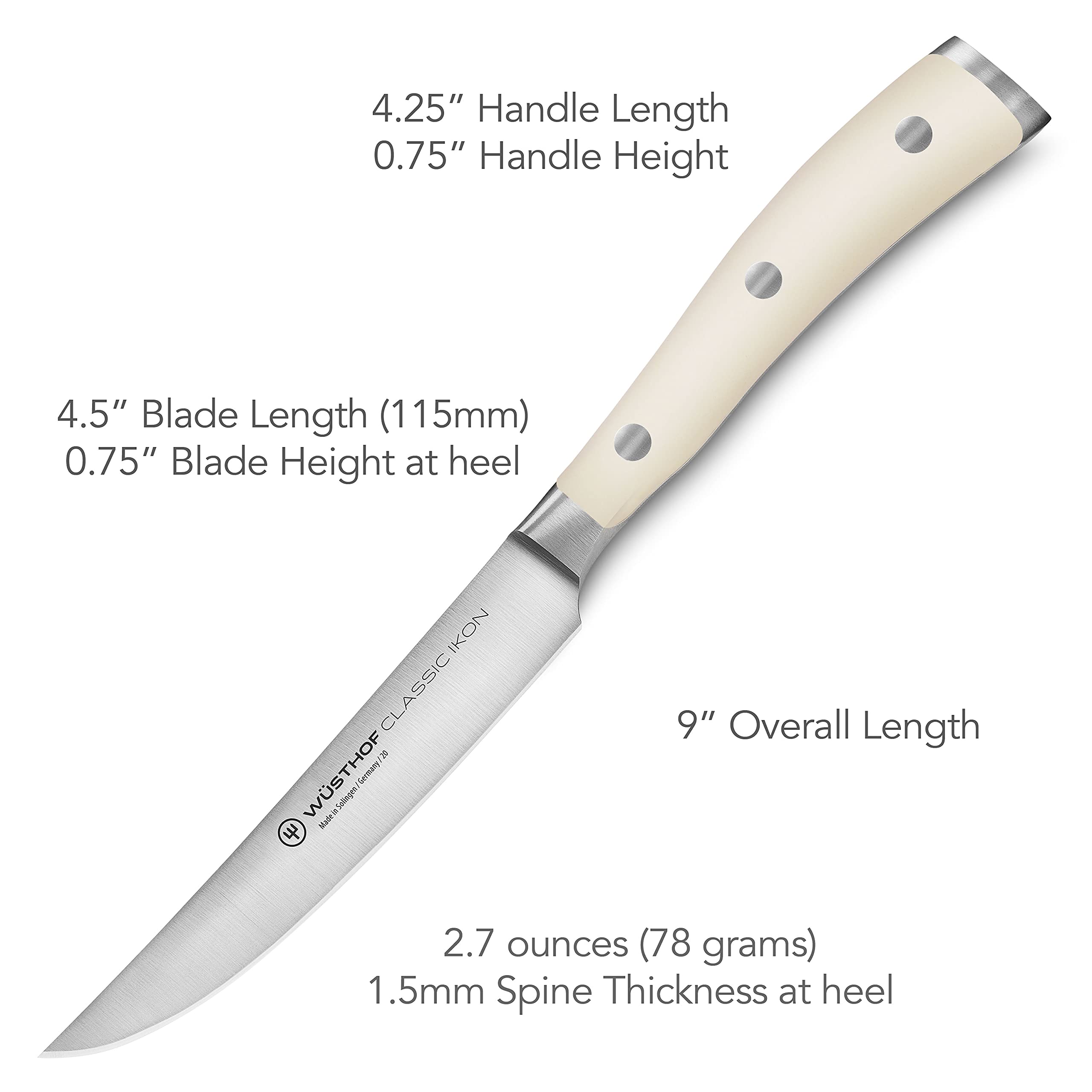 Wusthof Classic Ikon Creme Steak Knife Set with Wood Case (6 Piece)